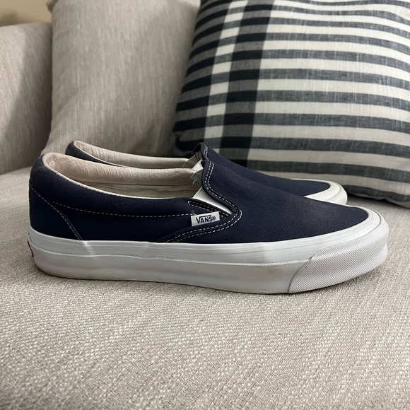 Vans | Shoes | Vans Vault Navy Blue Slip On 95 Mens | Poshmark